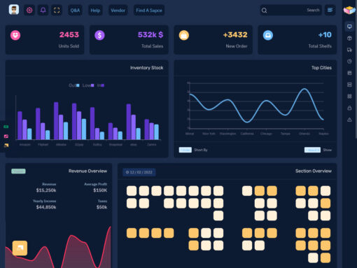 Most Attractive Mini Sidebar Style Warehouse Software Dashboard
