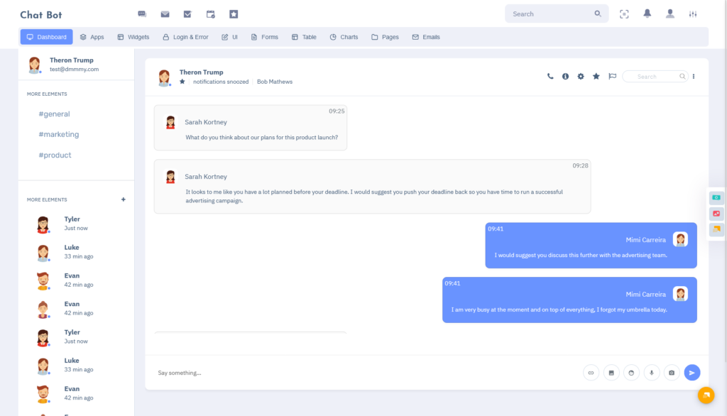 Exploring the our Chat Application Dashboard with Chatbot Admin