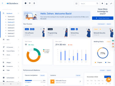 EduAdmin - Learning App Template with Dashboard UI Design