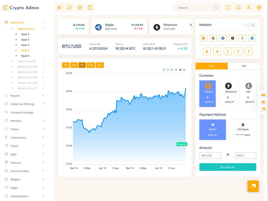 Fully Featured Cryptocurrency Ui Framework - Crypto Admin