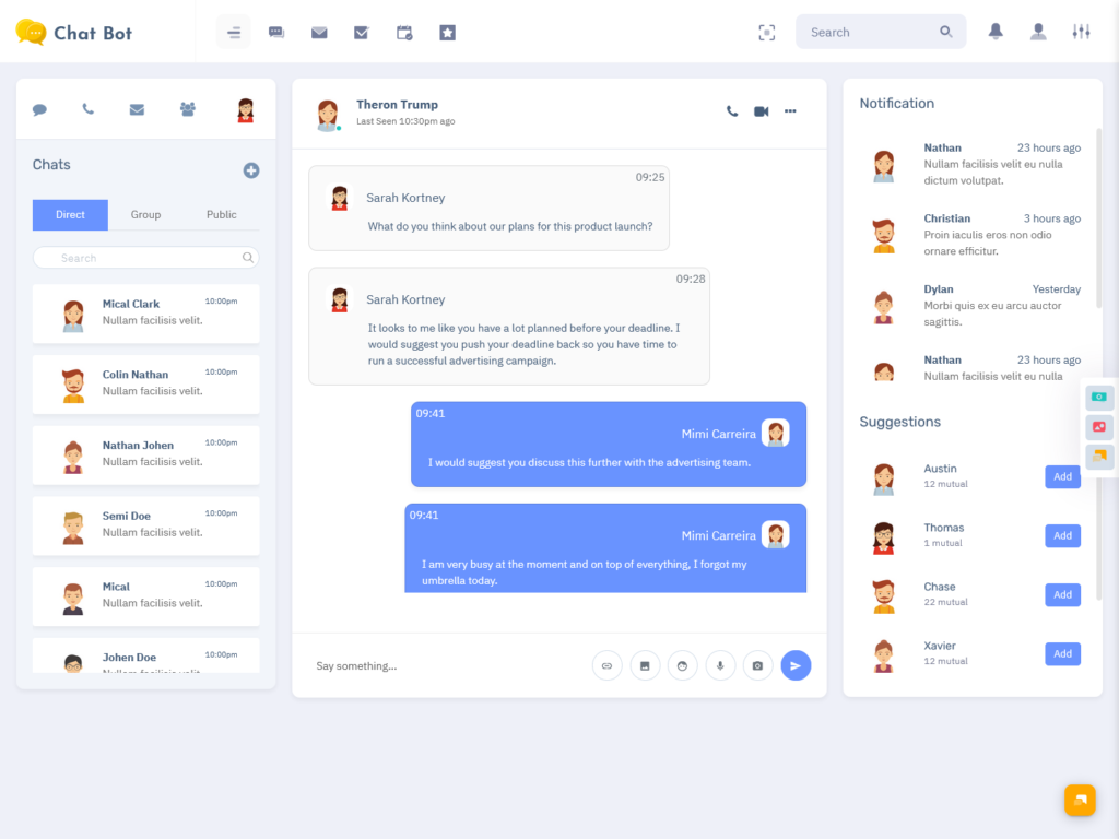 Building Chatbots: An Overview of Key Chat Application Dashboard