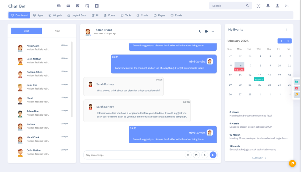 Building Chatbots: An Overview of Key Chat Application Dashboard