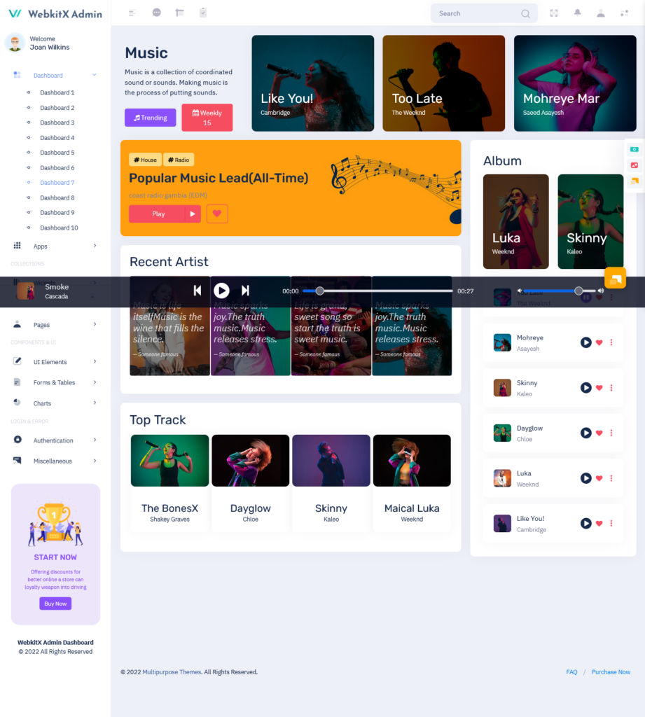 Create Stunning WebApp with Dashboard UI Design of VoiceX Admin