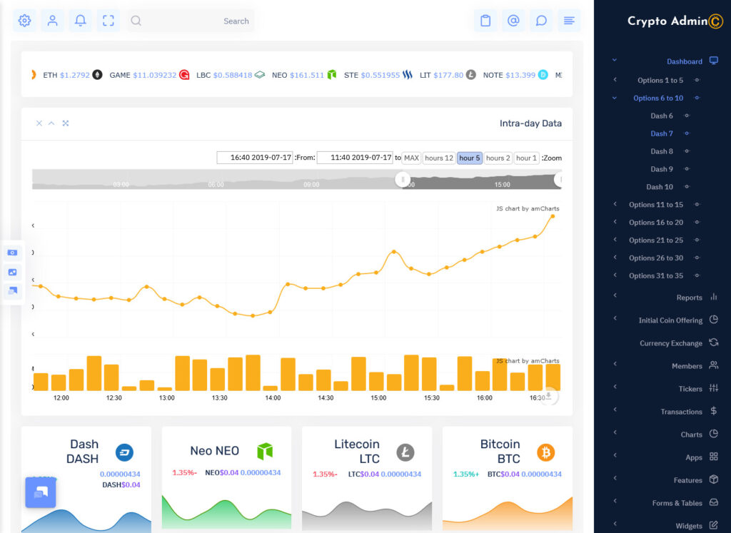 The Ultimate Cryptocurrency Dashboards Ui Framework - Crypto Admin