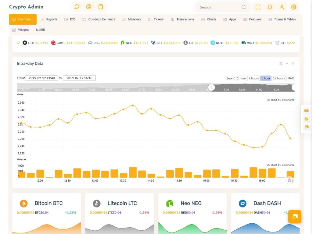 The Ultimate Cryptocurrency Dashboards Ui Framework - Crypto Admin