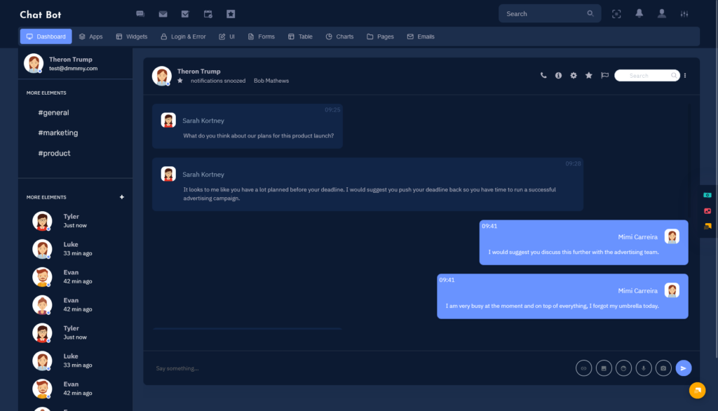 Find out Advance Chat Application Dashboard - Chat Bot Admin