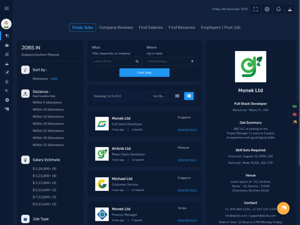 MINI SIDEBAR DARK DASH - MultiPurpose Themes
