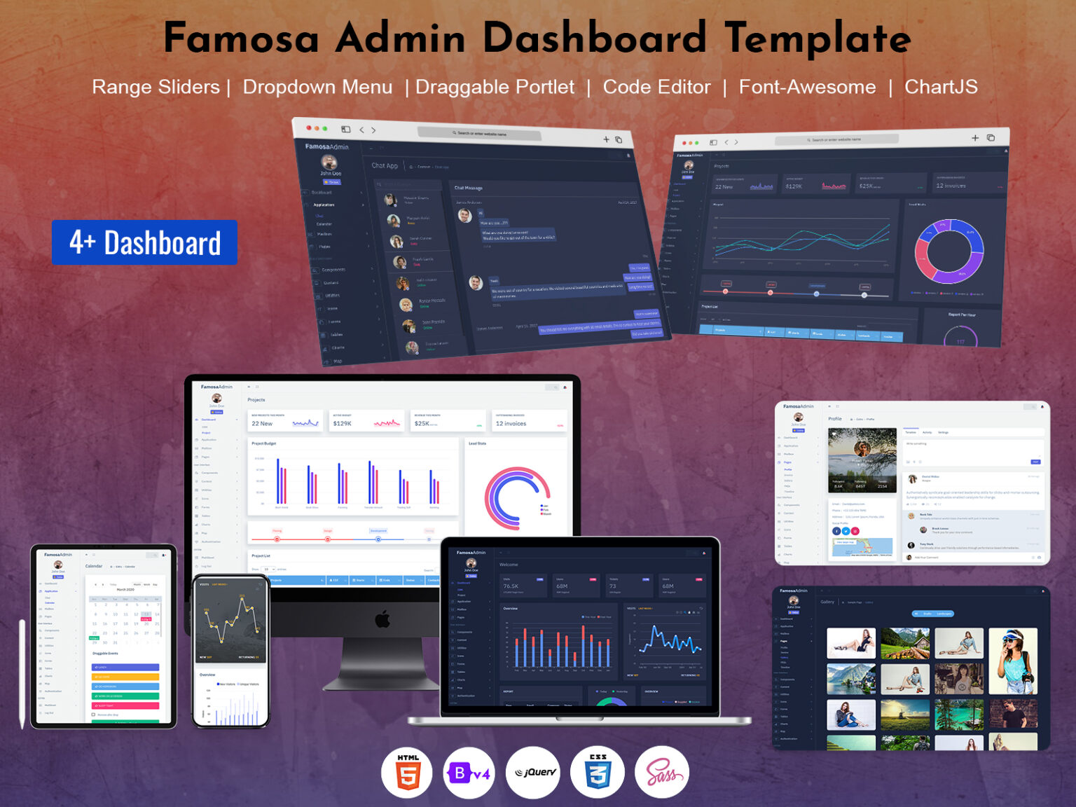 Famosa Admin Dashboard Template - MultiPurpose Themes