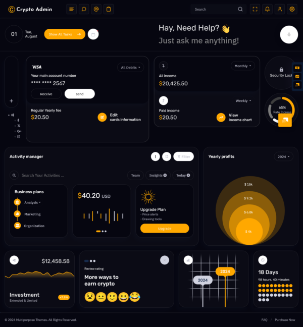 Crypto Admin Template: New Trading Dashboard with Progressive Features
