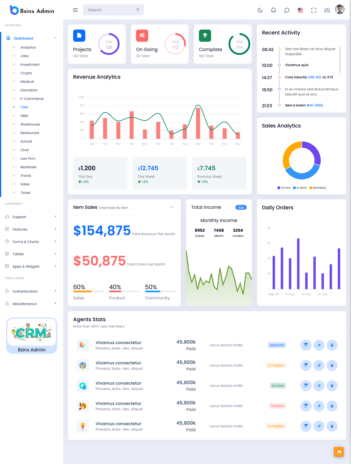 Bsinx Ultimate Bootstrap Admin Dashboard Template Bsinx Ultimate Bootstrap Admin Dashboard Template