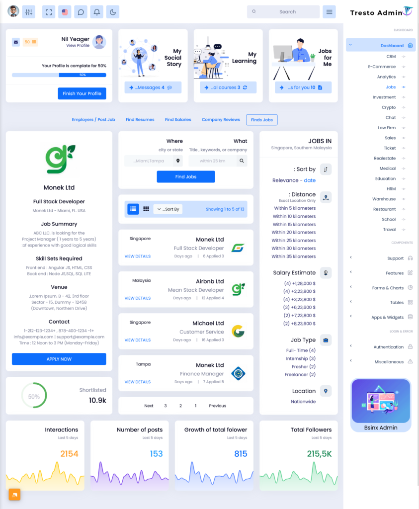 Bootstrap Admin Template - A Secure UI Dashboard based on Trend