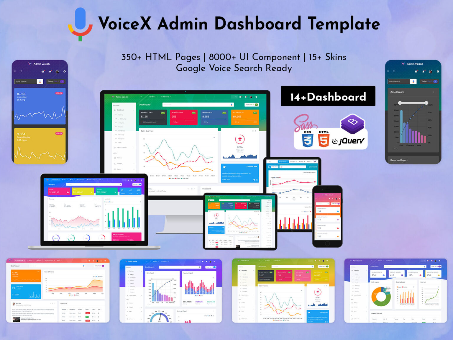 Admin Voice is a responsive Bootstrap Admin Template with voice & quick search, multiple ...